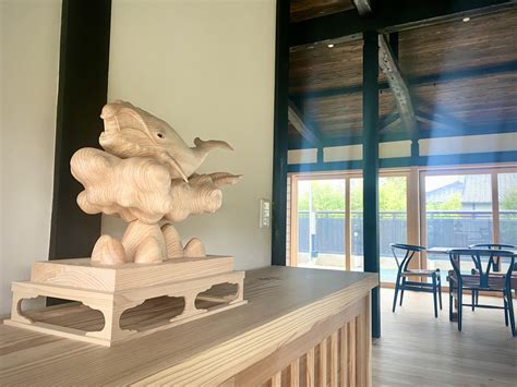 Statue Of A Whale God Swimming In The Sky Yoshida Buddhist Sculpture