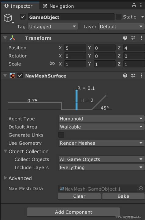 unity新导航系统 navmeshsurface组件 csdn博客
