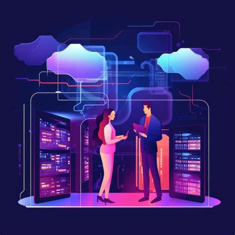 Premium Ai Image Corridor In Working Data Center Full Of Rack Servers And Supercomputers