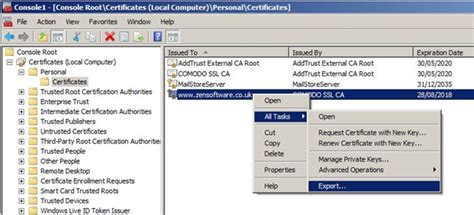 zen software how do i move or copy an ssl certificate from one pc to