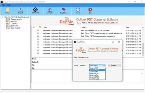 Regain Outlook PST Converter Regain Software CabinetM