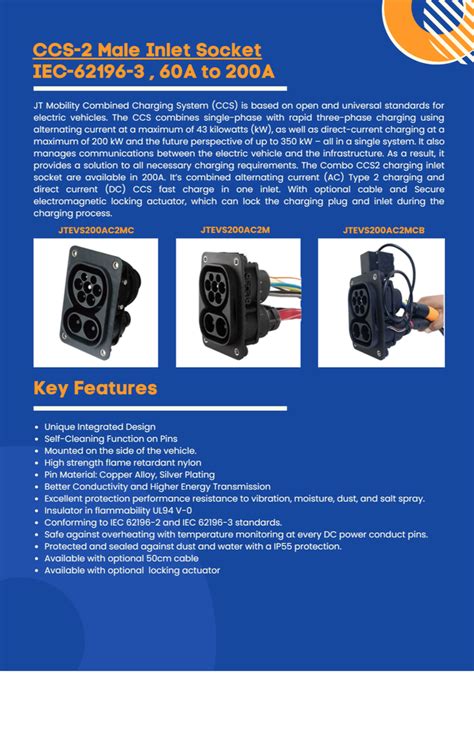 Ccs2 Male Inlet Socket For Ev Iec62196 Type3 Ac And Dc Inlet Socket With 50cm Cable At ₹ 11211