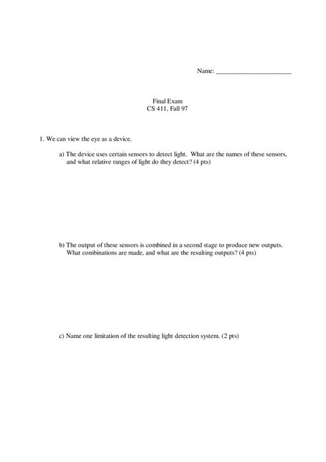 Past Final Exam Fall 1997 Crop Ecology Cs 411 Exams Agricultural Engineering Docsity