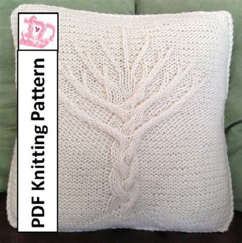 Tree Of Life Knit Pattern Tree Of Life Pillow Cover Knitting Pattern Tree Of Life Cushion