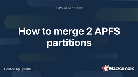 How To Merge 2 Apfs Partitions Macrumors Forums