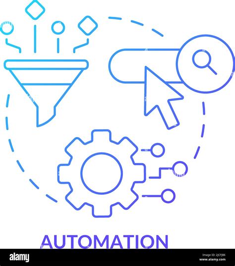 automation blue gradient concept icon stock vector image and art alamy