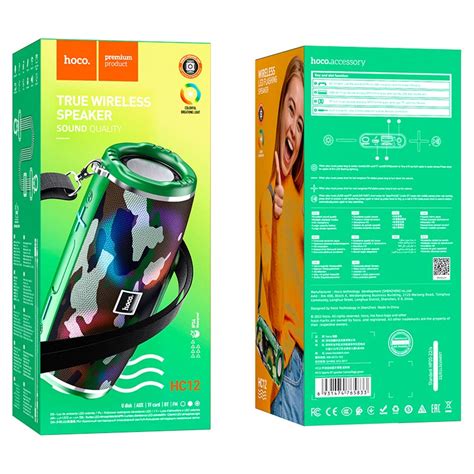 Hoco HC12 RGB Wireless Bluetooth Speaker – Camouflage Green Color ...