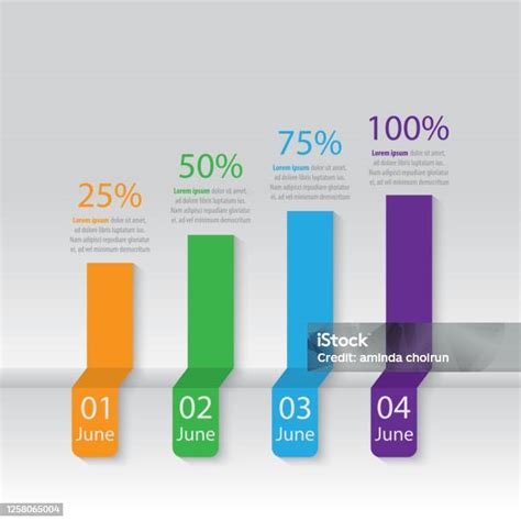 4개의 열 차트 그래프 벡터 디자인 템플릿이 있는 타임라인 인포그래픽 기둥 건축적 특징에 대한 스톡 벡터 아트 및 기타 이미지