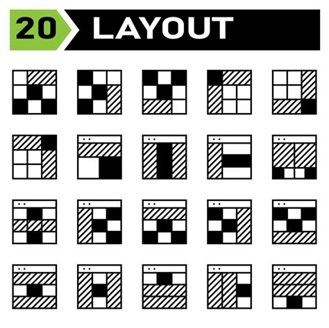 Layout Icon Set Include Layout Grid Dashboard Interface User