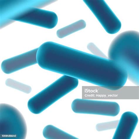 Probiotics 박테리아 배경에 고립의 크리에이 티브 벡터 일러스트 아트 디자인 미세한 박테리아 근접 촬영 치료 목적으로 그래픽 요소에 대 한 개념 건강 영양 성분
