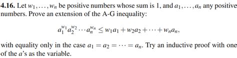 4 16 Let W1 Wn Be Positive Numbers Whose Sum Is 1 Chegg Com