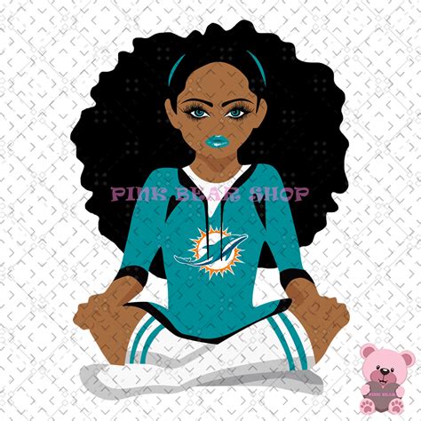 Miami Dolphins Black Girl Svg Nfl Svg Football Svg File F Inspire