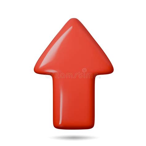 3d arrow pointing up red color realistic 3d render in minimal style