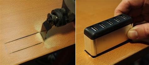 Make A Desktop Embedded Usb Hub Make Usb Hub Desk Hacks Usb