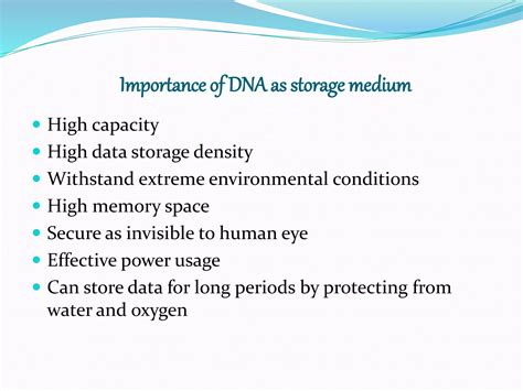 Data Storage In DNA PPTX Data Storage And Warehousing Computing