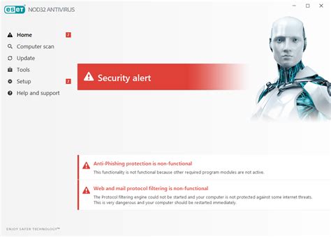 web and mail protocol filtering is non functional eset nod32