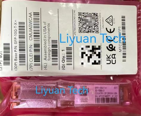 Cisco Sfp 10g T X Sfp 10gbase T Copper 30m Rj 45 Transceiver Module Los Liyuan Tech