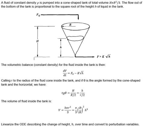 A Fluid Of Constant Density Is Pumped Into A Cone Shaped Tank Of Total