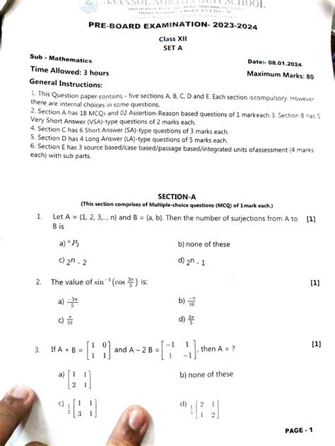 Maths Questions For Practice Class 12 Cbse Board Pdf
