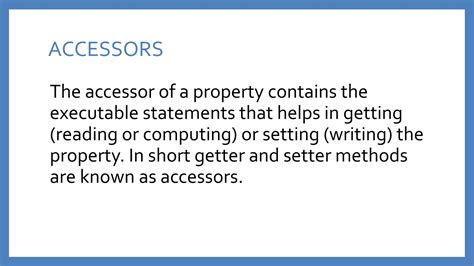 Properties And Indexers In C Pptx