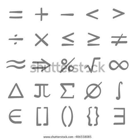 Set Monochrome Icons Mathematical Symbols Your Stock Vector Royalty Free 486558085