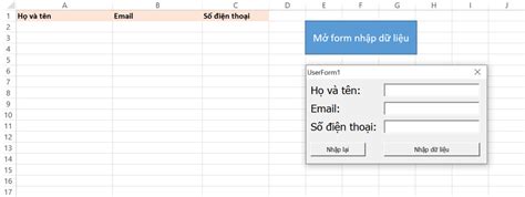 hướng dẫn chi tiết các bước tạo form nhập liệu bằng vba excel