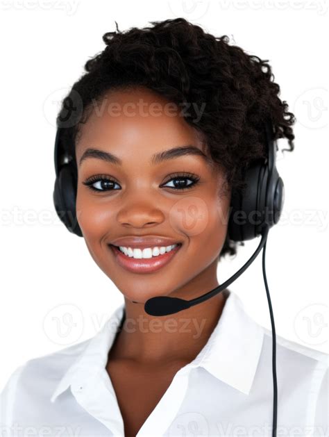 Customer Service Representative Assisting Clients With Headset In