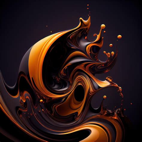 Premium Photo Golden And Black Splash Fluid Generative Ai