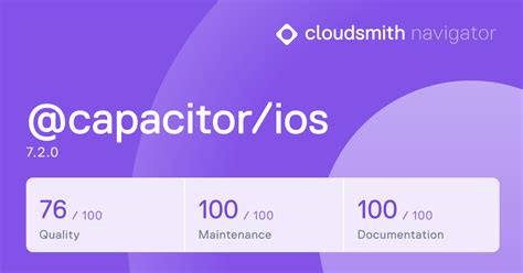 Capacitorios 720 Npm Package Quality Cloudsmith Navigator