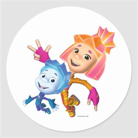 The Fixies Simka And Nolik Classic Round Sticker Zazzle Round