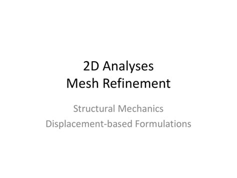 Basic Fea Procedures