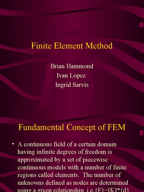 Finite Element Method Pdf Finite Element Method Mathematical Analysis