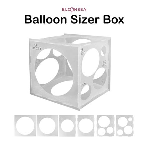 Balloon Sizer Box 11 Holes Plastic Balloons Measuring Box Cube Collapsible Size Box Tool Balloon
