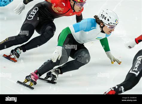Beijing China March 15 Daniil Eybog Of Uzbekistan During The Isu World Short Track Speed
