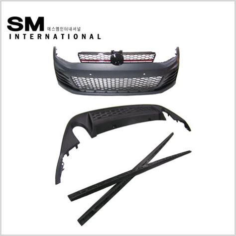 폭스바겐 골프7세대 Gti룩 스타일 프론트범퍼 세트 바디킷 범퍼 그릴 사이드 립 리어디퓨져 구성 Sm인터내셔널