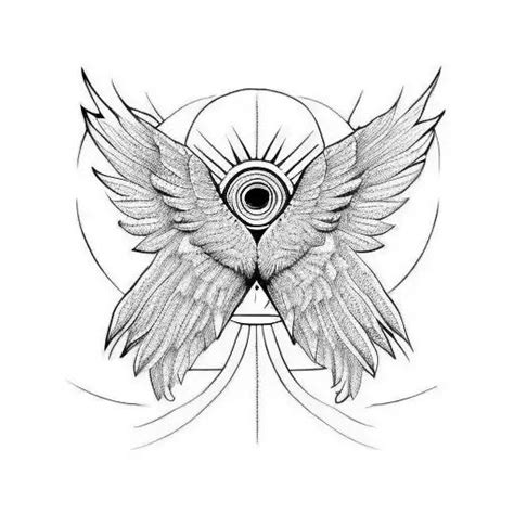 Geometric Wings With Eyes Tattoo Design Idea Geometric Eye Tattoo