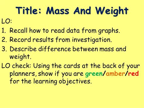 Difference Between Mass And Weight Elementary Science Elementary
