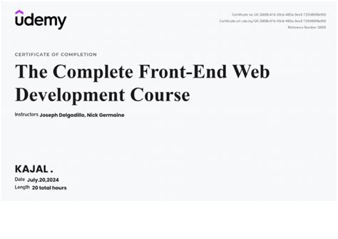 Udemy Certificate Pdf