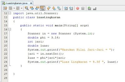 Program Menghitung Luas Lingkaran Blog For IT