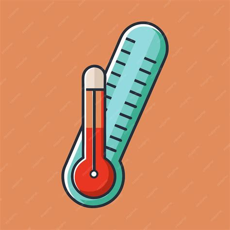 Clear Vector Illustration Of A Glass Thermometer With Red Liquid And Accurate Temperature Scale