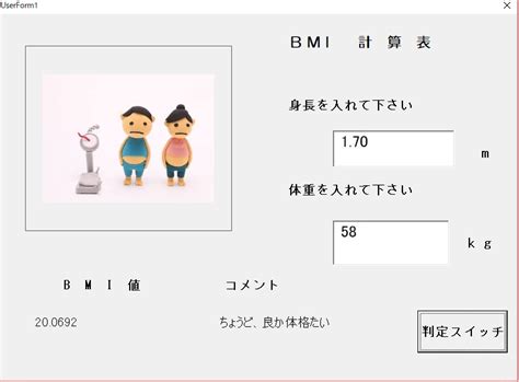 連載7：bmi値をexcel vbaで算出する（最終） zono note