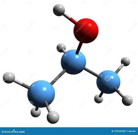 3d Image Of Isopropyl Alcohol Skeletal Formula Stock Illustration