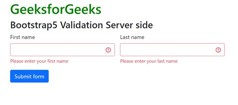 Bootstrap 5 Validation Server Side Geeksforgeeks