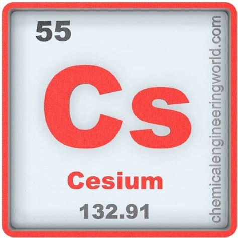 Caesium Element Properties And Information Chemical Engineering World