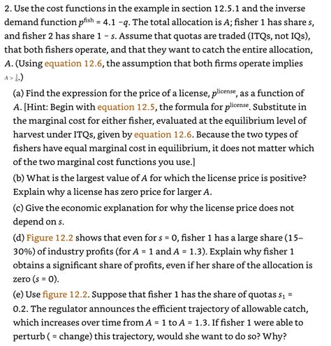 2 Use The Cost Functions In The Example In Section Chegg Com
