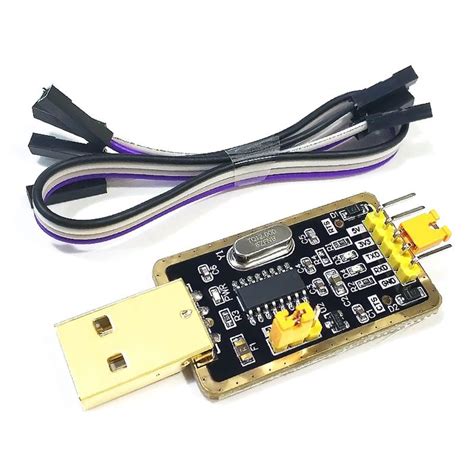 Rtinle Ch340g Uart Ttl Usb Adapter With 3 3v 5v Jumper Cable Compatible With Arduino Model