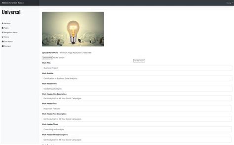 An Image Of A Light Bulb On A Website Page