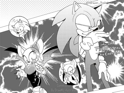 Rouge N Sonic Body Swap Commission By Drawmj On Deviantart