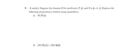 Solved 9 4 Marks Suppose The Domain D For Predicates Pq