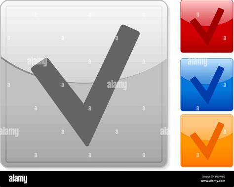 Color Square Web Buttons Check On A White Background Vector Illustration Stock Vector Image